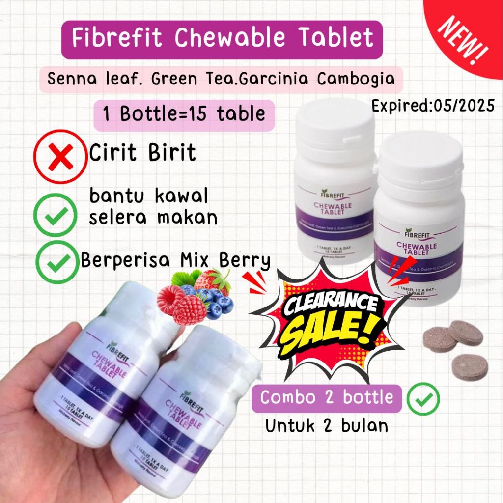 NEW FIBREFIT Detox Chewable Slimming Candy - Gula gula kurus viral ...