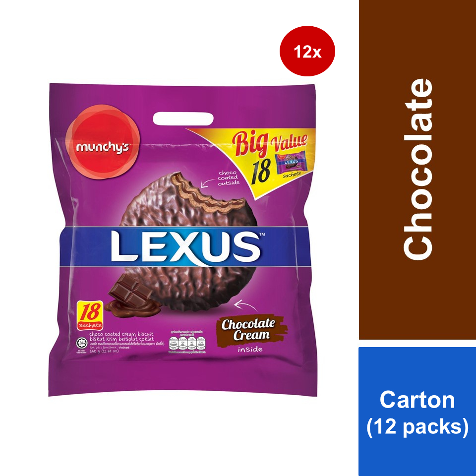 [Carton Deal] Munchy's Lexus Choco Coated Cream Biscuits 360g x12s ...