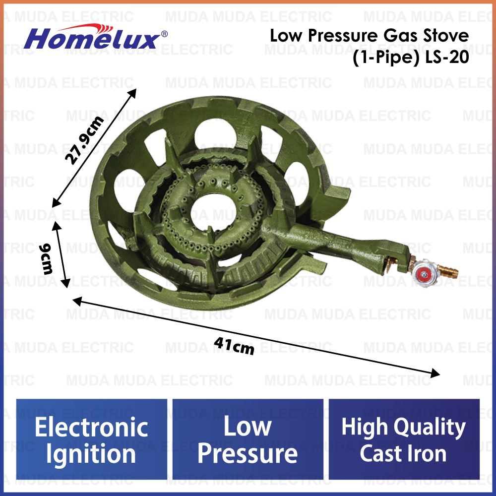 Homelux 1/2/3/4-Pipe Commercial Low Pressure Gas Stove LS-20 | LS-30 ...