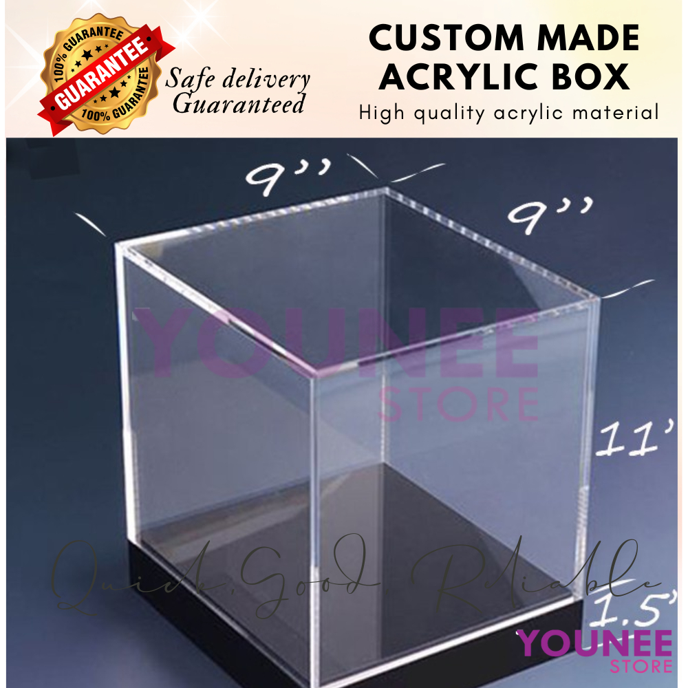 ACRYLIC DISPLAY BOX / CLEAR DISPLAY BOX / KOTAK DISPLAY / custom made ...