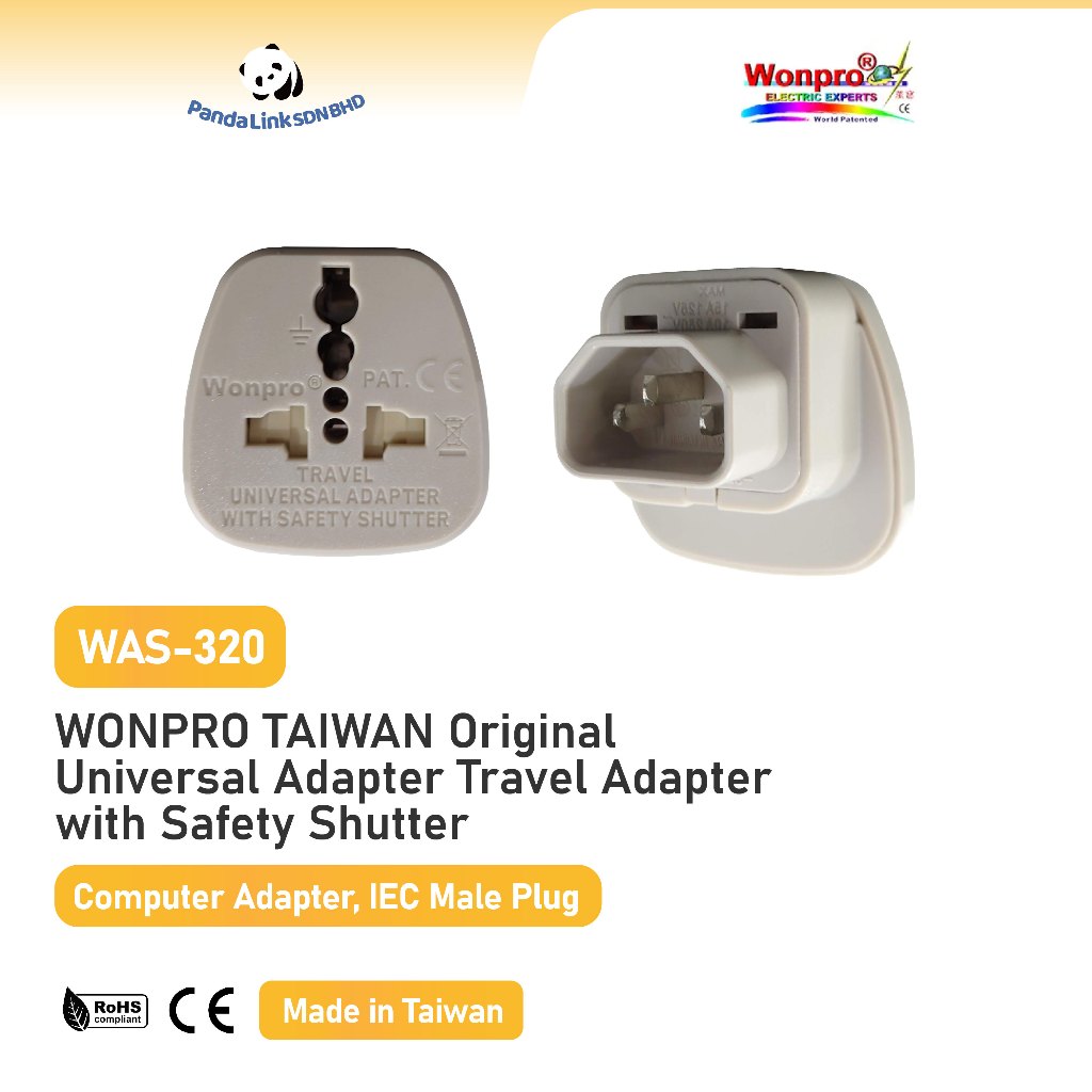 WONPRO WAS-320 Taiwan Original Universal Adapter Travel Adapter with ...