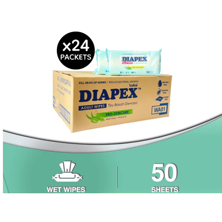 Diapex Adult Wipes 50s x 24pkts (1ctn) | Shopee Malaysia