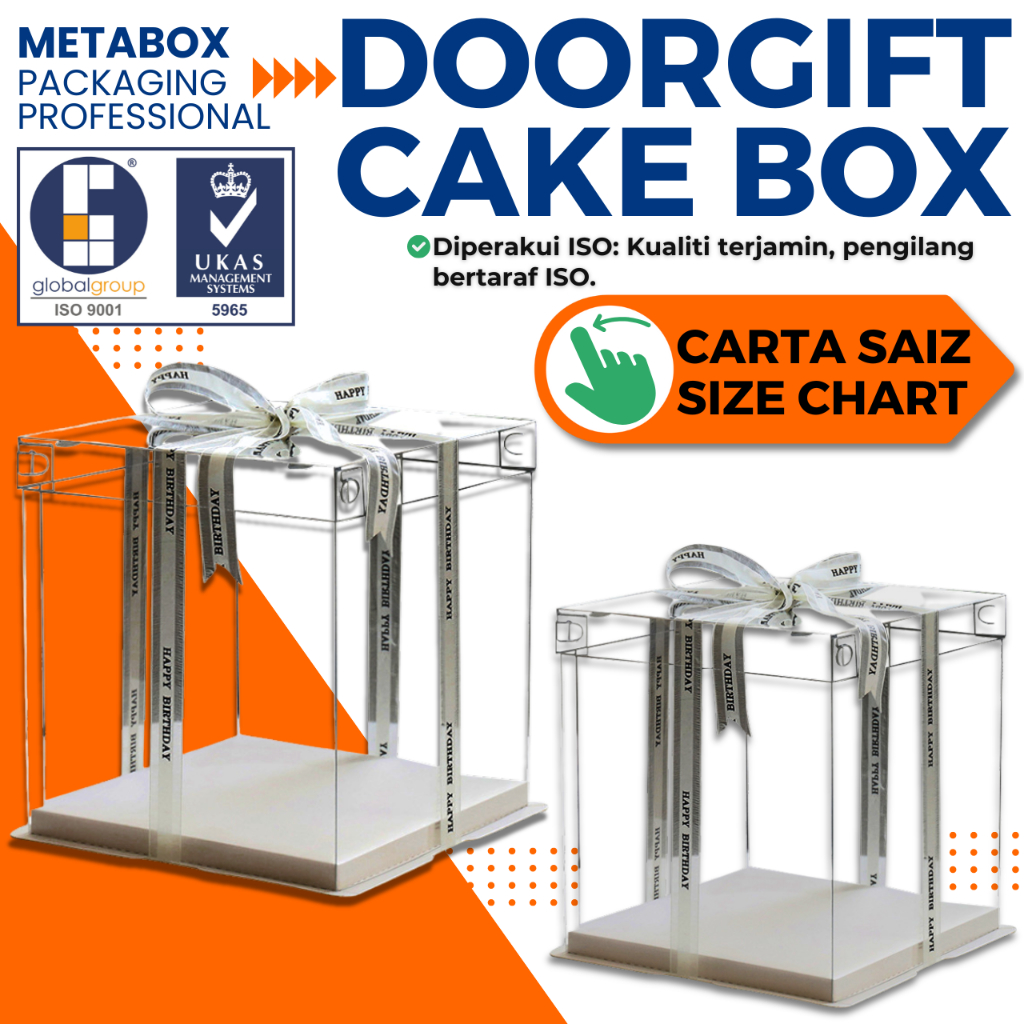 Metabox Cake Box Kotak Kek Kotak Hantaran Transparent Gift Box Kotak ...