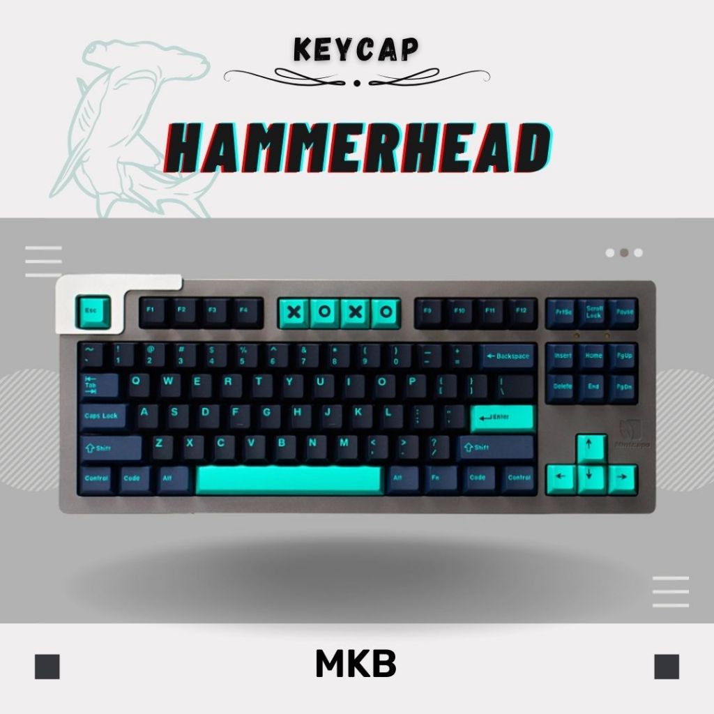 MKB Hammerhead Dark PBT Double Shot Cherry Profile Keycap Set for ...