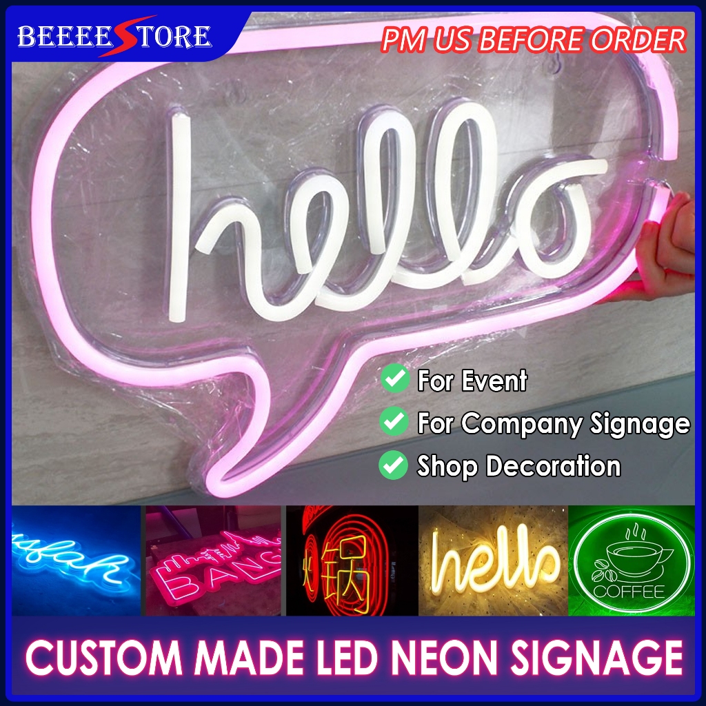 Custom Made LED Neon Sign / Lampu Neon Signage / Logo / Wordings ...