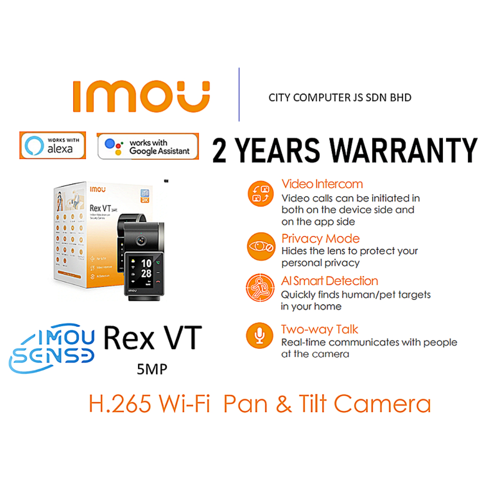 IMOU Rex VT / VT PRO 5MP 3K INDOOR SECURITY CAMERA WITH VIDEO INTERCOM ...