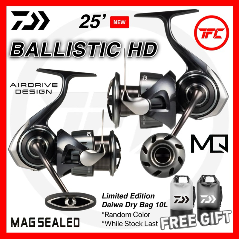 2025 DAIWA BALLISTIC HD LT 25’ Spinning Fishing Reel MQ Heavy Duty SW Saltwater Casting Metal ...