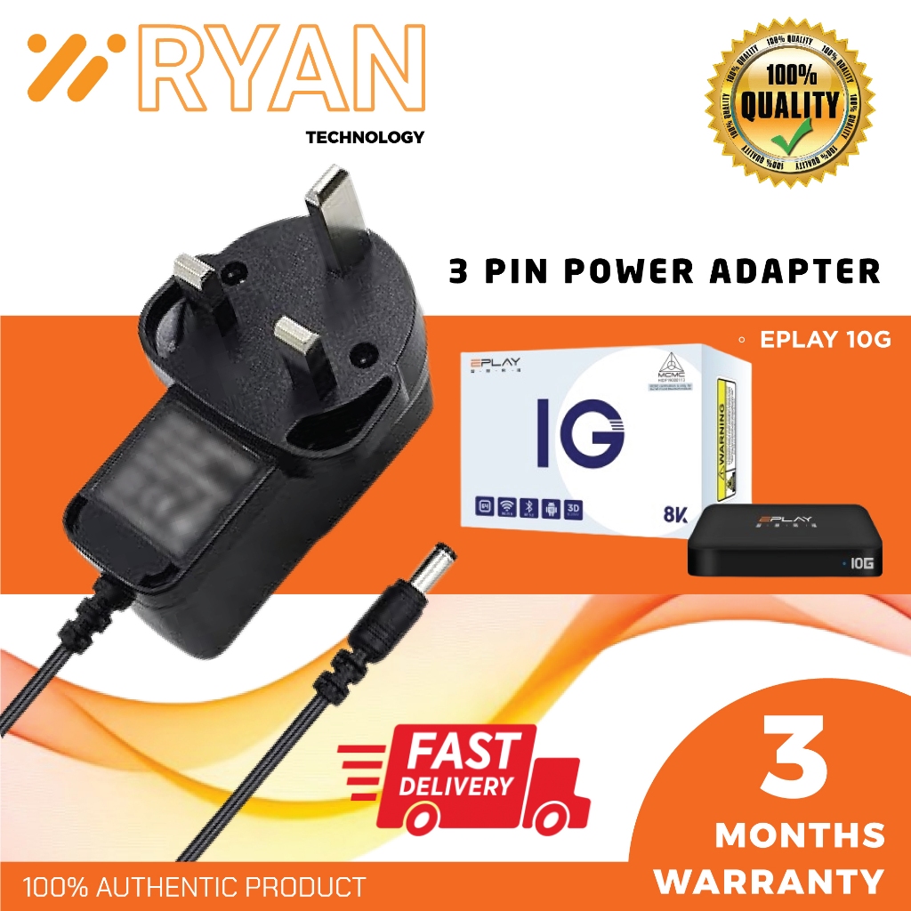 EPLAY 3R 3RPLUS 3R6G 10G ORIGINAL 3 PIN AC POWER CHARGER POWER ADAPTER ...