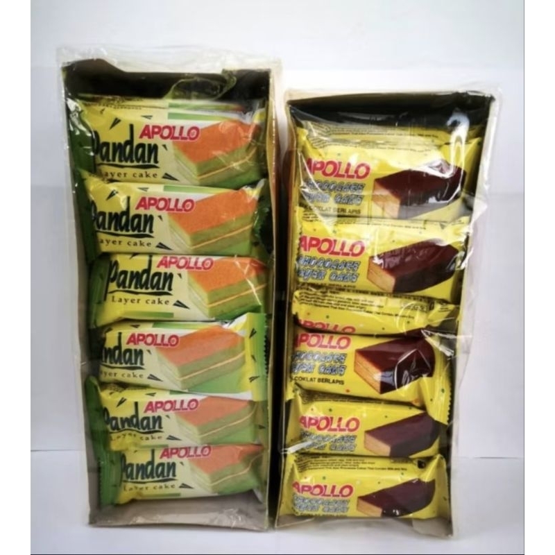 APOLLO LAYER CAKE CHOCOLATE AND PANDAN (16G X 24s) 384g | Shopee Malaysia