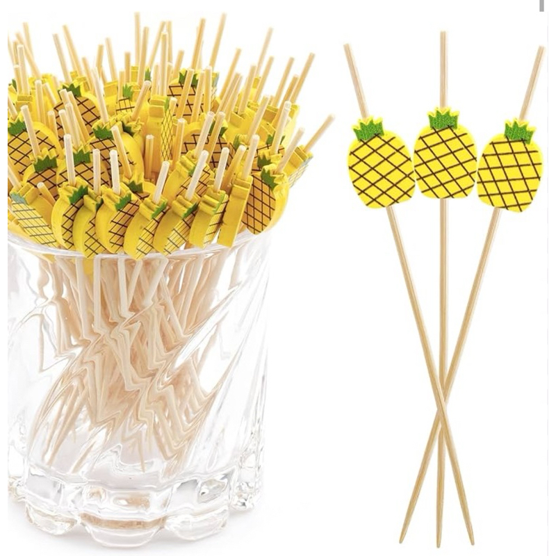 Pineapple Star Cartoon Heart Umbrella Cocktail knot Stick Oden BBQ ...