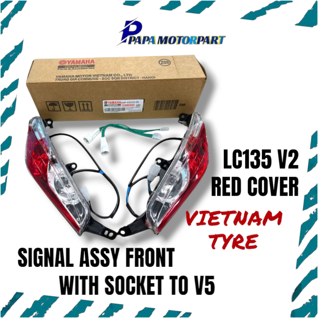 VIETNAM YAMAHA LC135 V2 CUTTING FRONT FLASHER LIGHT SIGNAL DEPAN PILOT LAMPU RED MERAH PNP 135LC ...