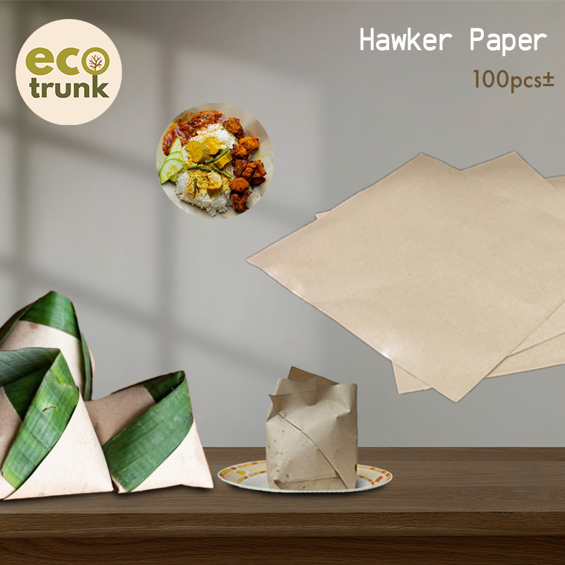[100pcs] Hawker Paper/Food Paper Wrap/Kertas Minyak Bungkus Makanan ...