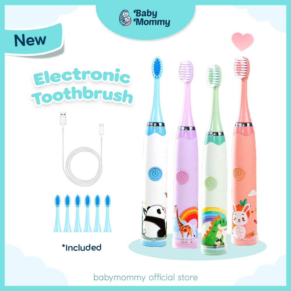Babymommy👶Kids Electric Toothbrush Rechargeable Soft Bristle Children ...