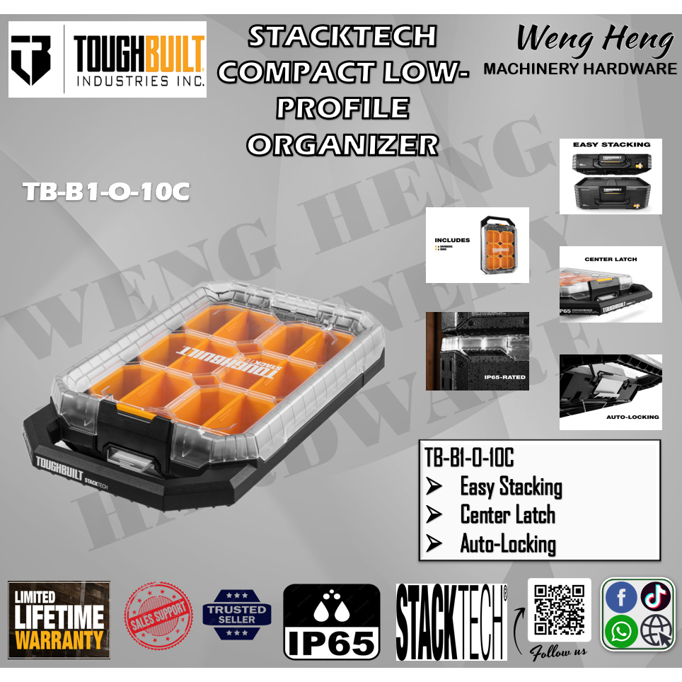 TOUGHBUILT StackTech Compact Low-Profile Organizer - MODEL TB-B1-O-10C | Shopee Malaysia