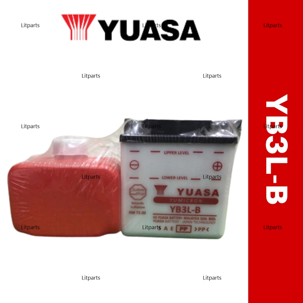 [100% ORIGINAL] YUASA Battery Batteri Acid Motorcycle YB3 YB3L YB3L-B ...