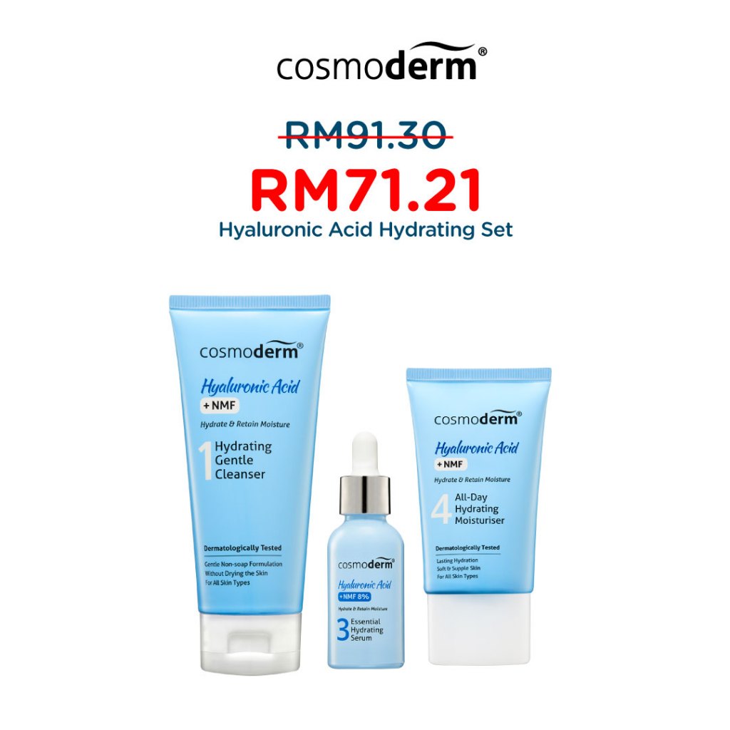 Cosmoderm Hyaluronic Acid Hydrating Set | Shopee Malaysia