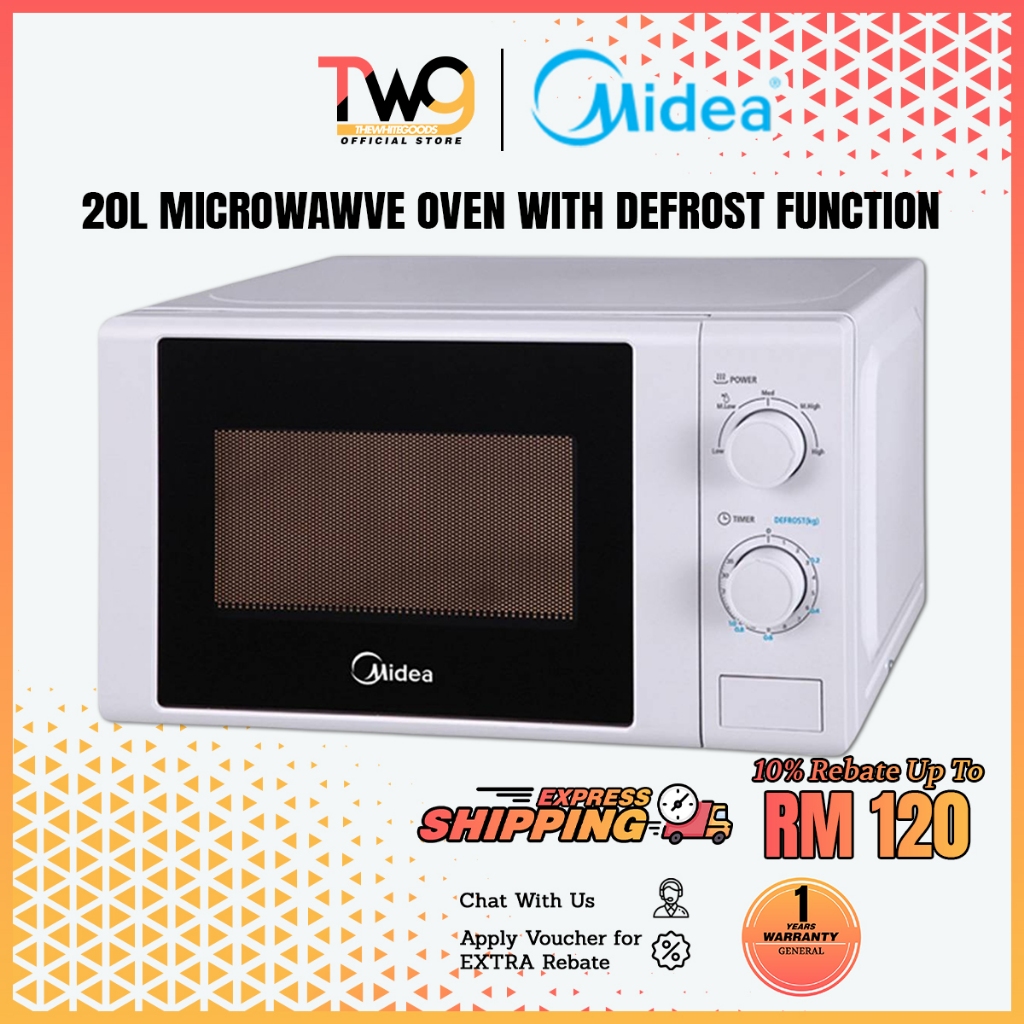 MIDEA 20L Microwave Oven With Defrost Function MM720CGE-WH | Shopee ...