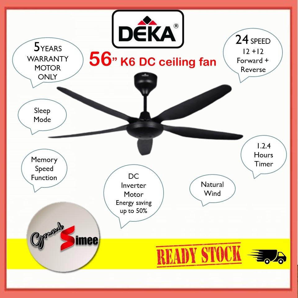 DEKA KRONOS K6DC K6 DC Motor 56" Inch 5 Blades 24 Speed SIRIM Remote ...