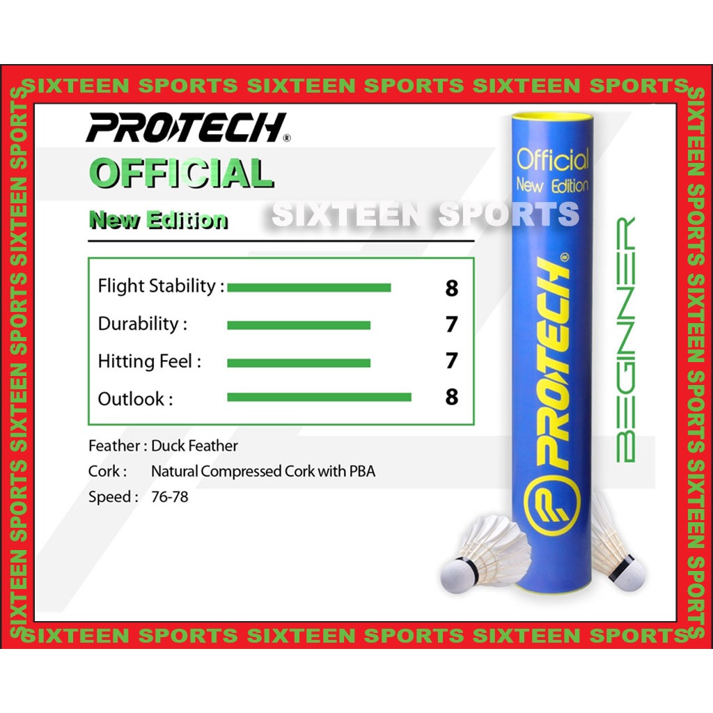 Protech Shuttlecocks - Official New Edition -Speed 77 | Shopee Malaysia