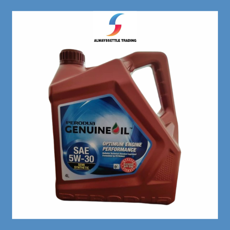 Perodua Semi Synthetic 5W30 Red 4L (4Liter) Engine Oil (Myvi,Alza,Bezza ...