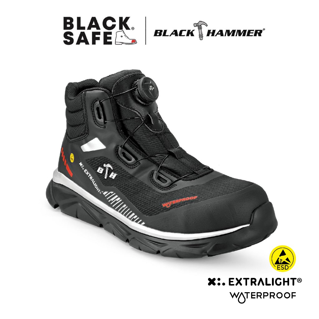 Black Hammer Pro Series Men Mid Cut Waterproof ESD Extralight Safety ...