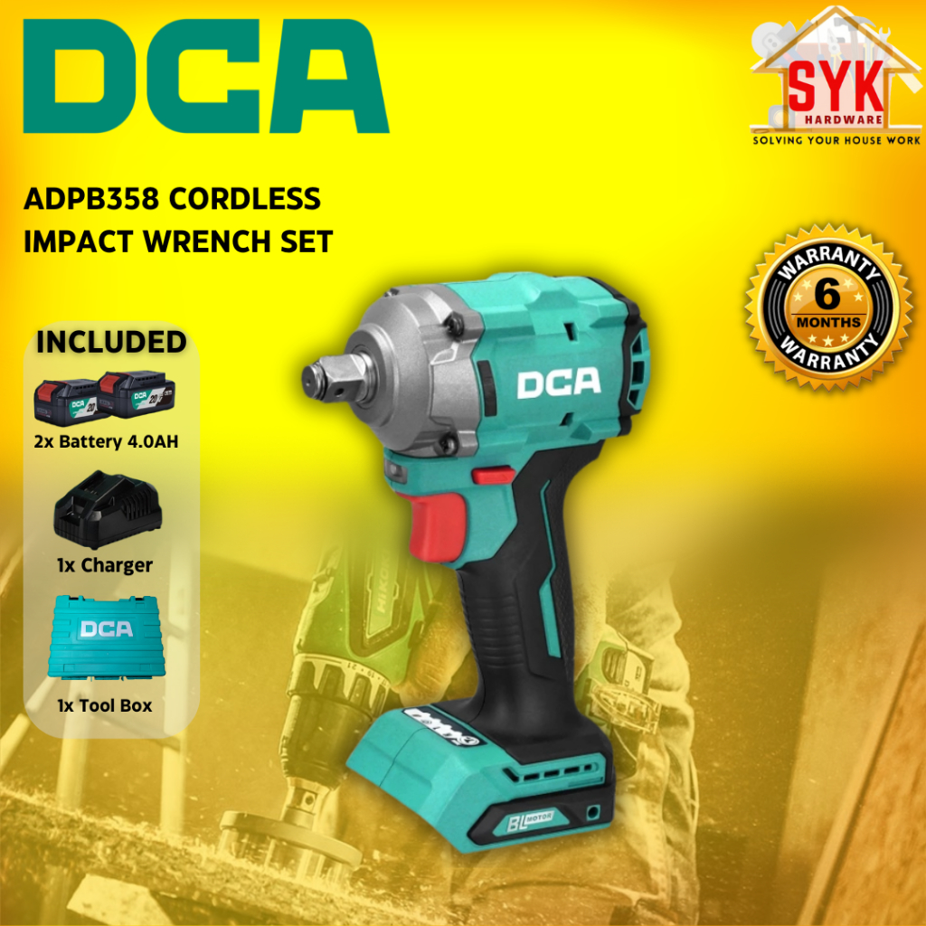 SYK DCA ADPB358 Cordless Brushless Impact Wrench Set Machine Battery ...