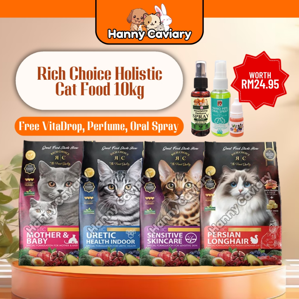 Rich Choice Holistic Cat Food 10kg [Every Purchase, Free Vita Drop, Perfume, Oral Spray ...