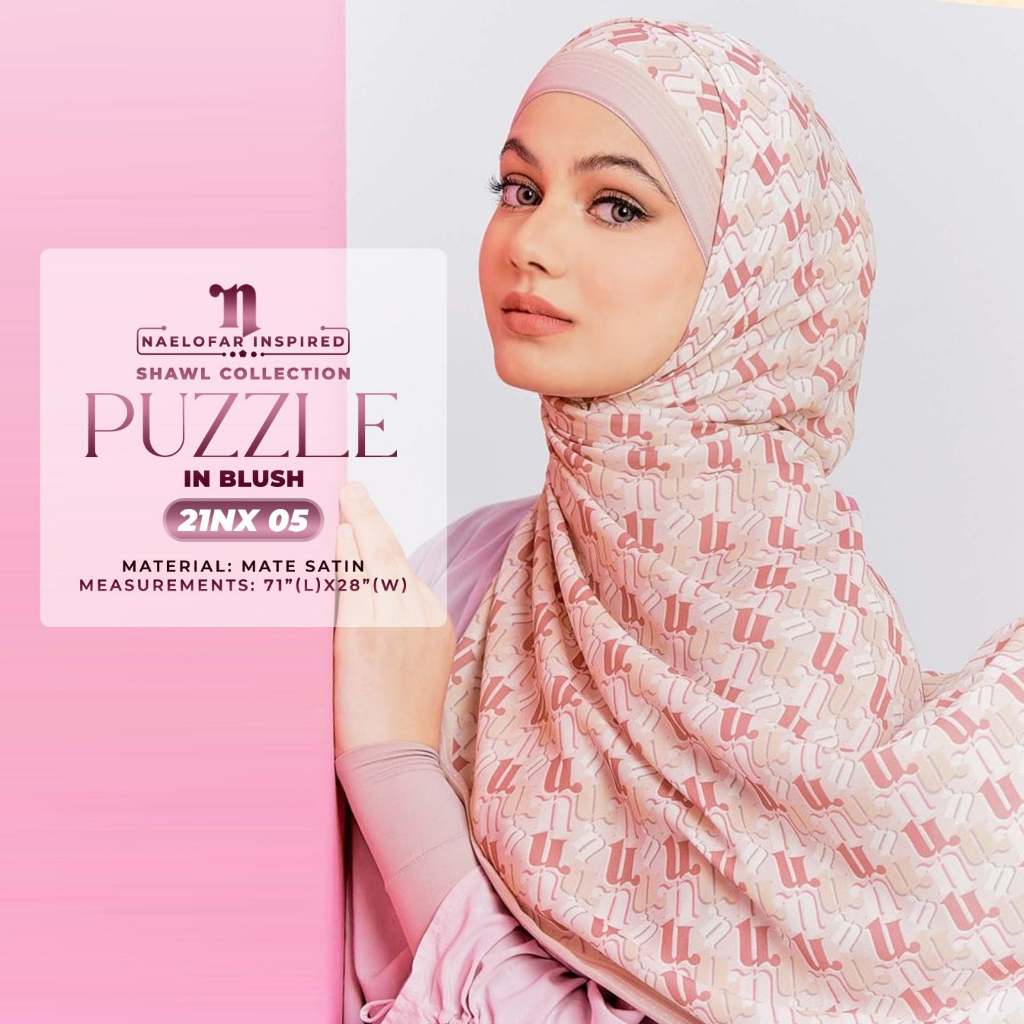 [3RM100] Naelofar Inspired Puzzel Printed SQ & Shawl Collection (21NK ...