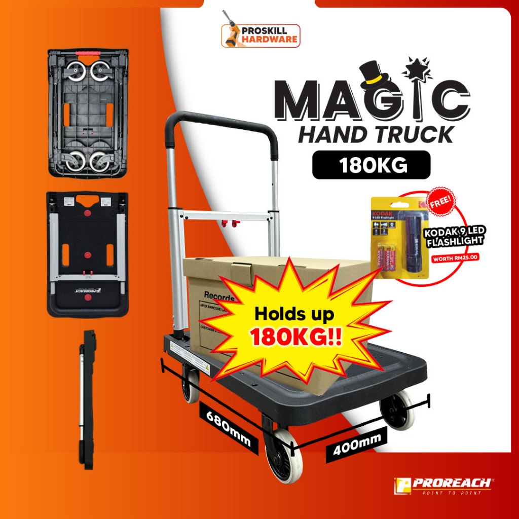 PROSKILL HARDWARE Magic Hand Truck Trolley Folding Hand Truck Mini Hand ...