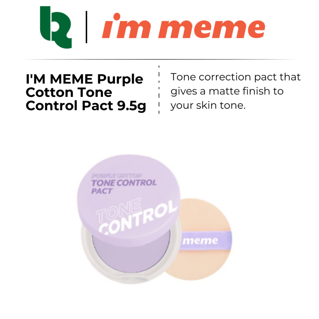 I'M Meme Cotton Tone Control Pact - Purple (9.5g) | Shopee Malaysia
