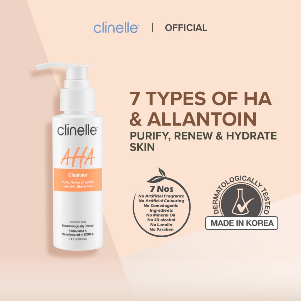 Clinelle AHA Cleanser 100ml (Exp: Apr 2027) - Purify Renew And Hydrate ...