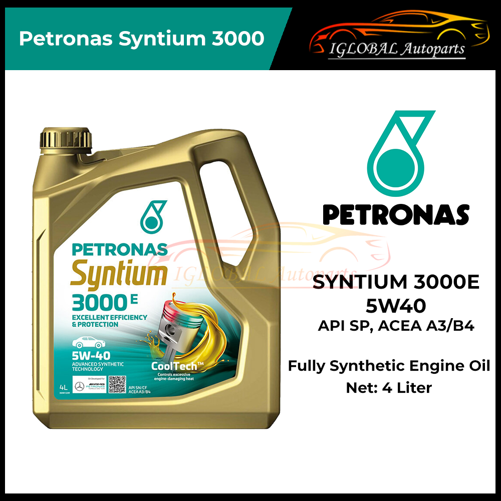 Petronas Syntium 3000 E 5W40 Fully Synthetic Engine Oil API SP, ACEA A3 ...