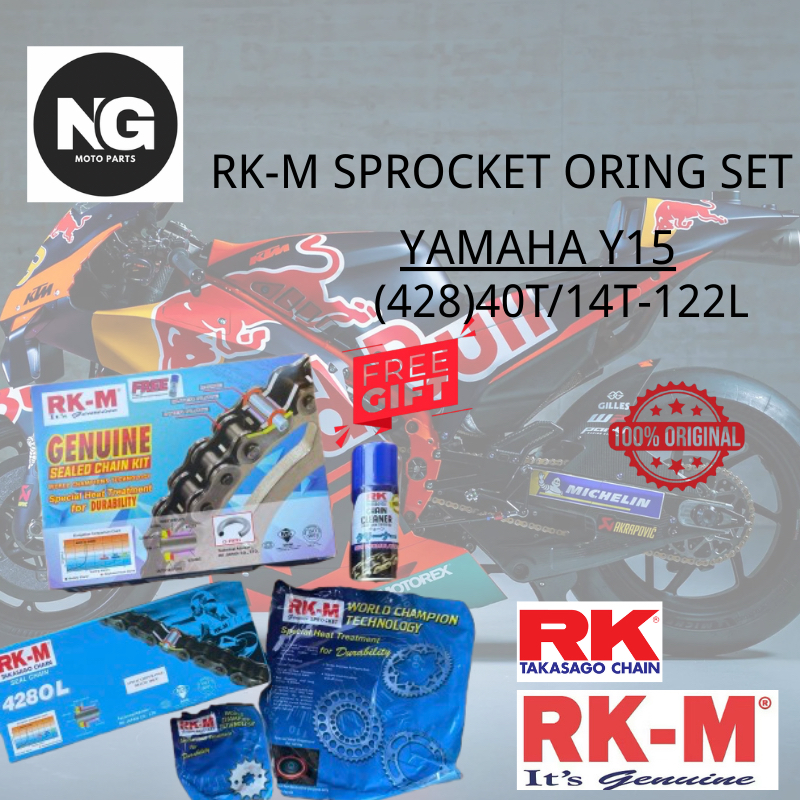 RKM ORING CHAIN SET YAMAHA Y15 (428)40T/14T/122L RANTAI ORING | Shopee ...