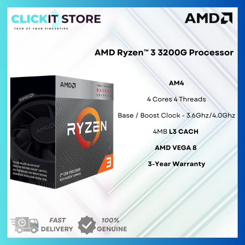 AMD Ryzen™ 3 3200G Processor with AMD Radeon™ Vega 8 Graphics | Shopee ...