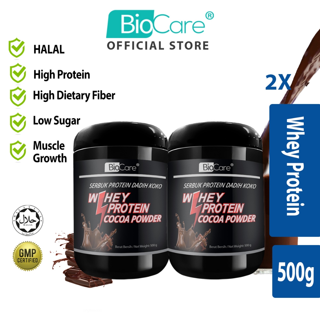 Biocare Whey Protein Cocoa Powder (2x 500g) | Shopee Malaysia