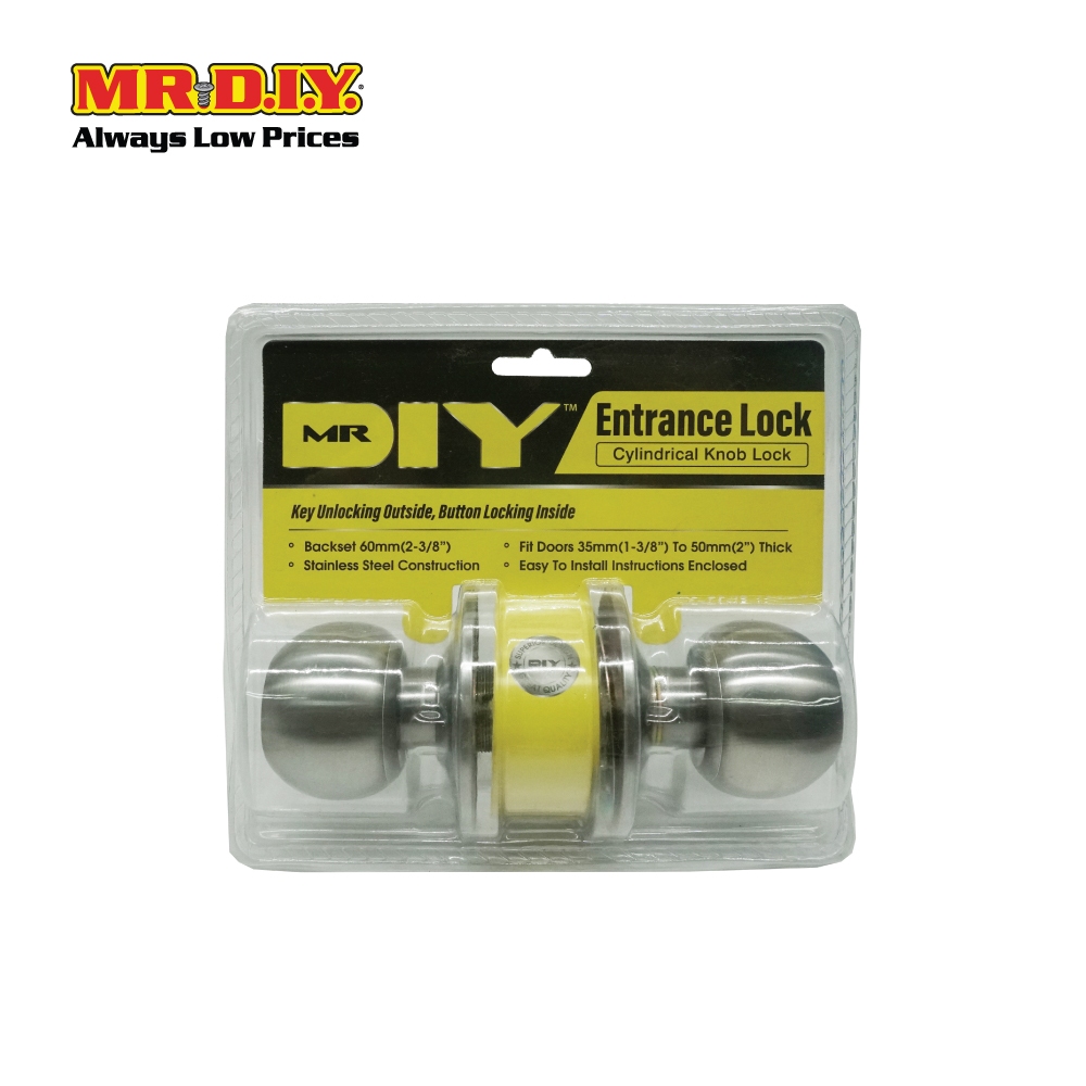 (MR.DIY) 3871SS Stainless Steel Cylindrical Knob Lock Door Set (60mm ...