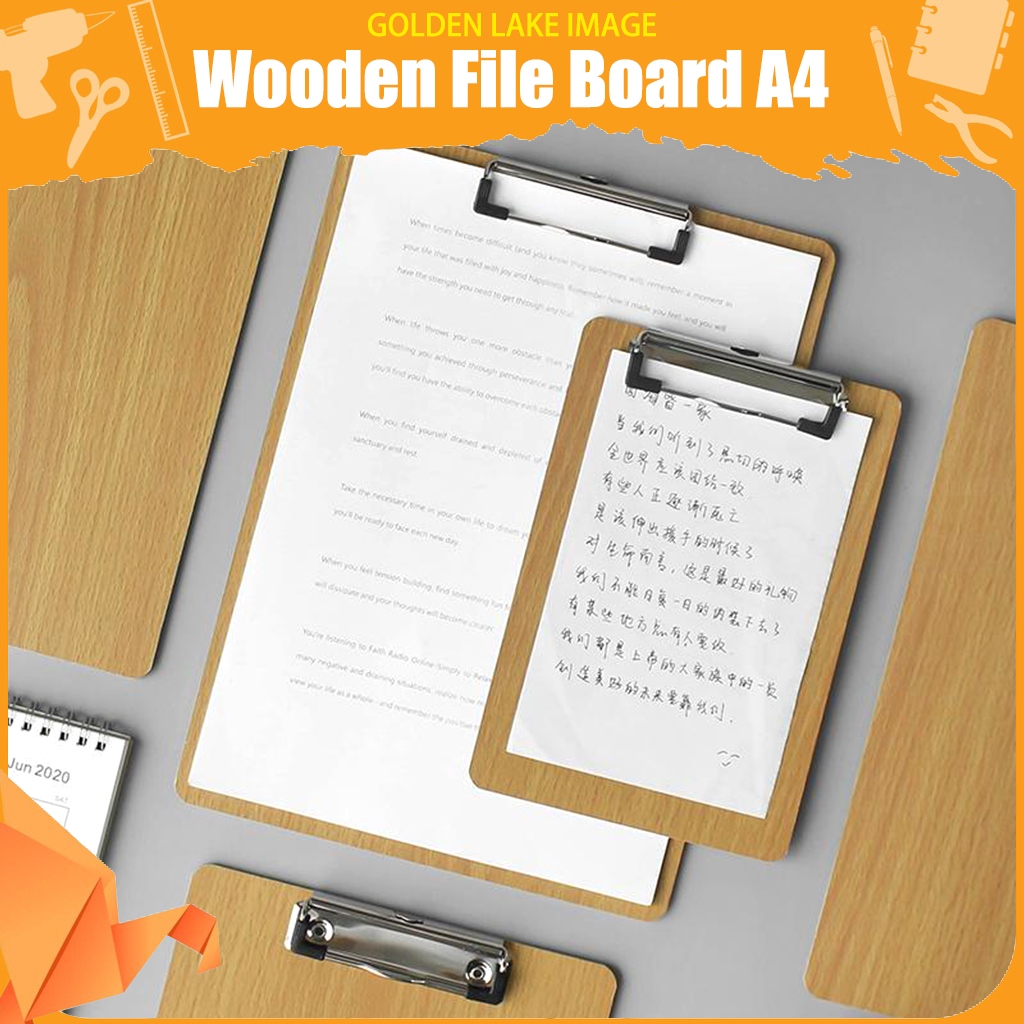 Wooden Clipboard Writing Pad Hard Board Clip Pad Folder Organizer Clip ...