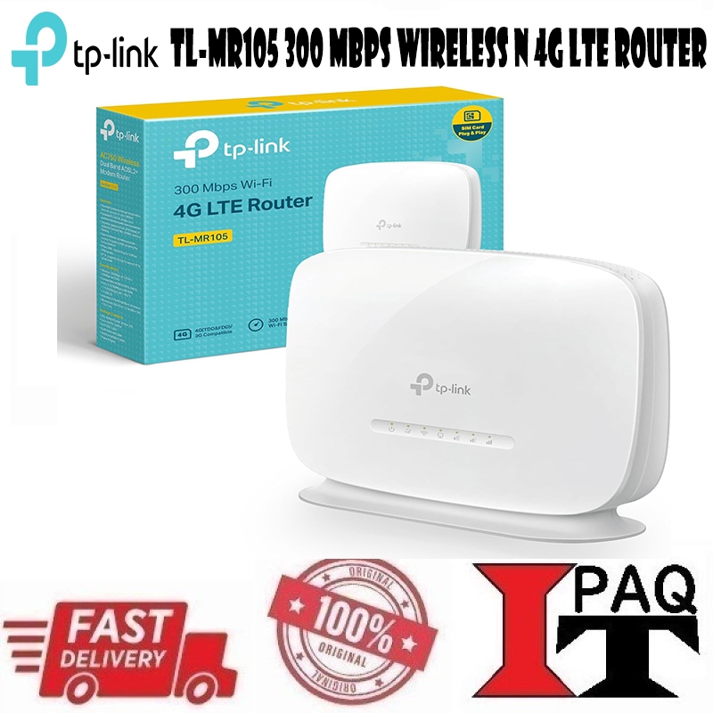 TP-Link TL-MR105 300 Mbps Wireless N 4G LTE Router / Sim Card Router ...