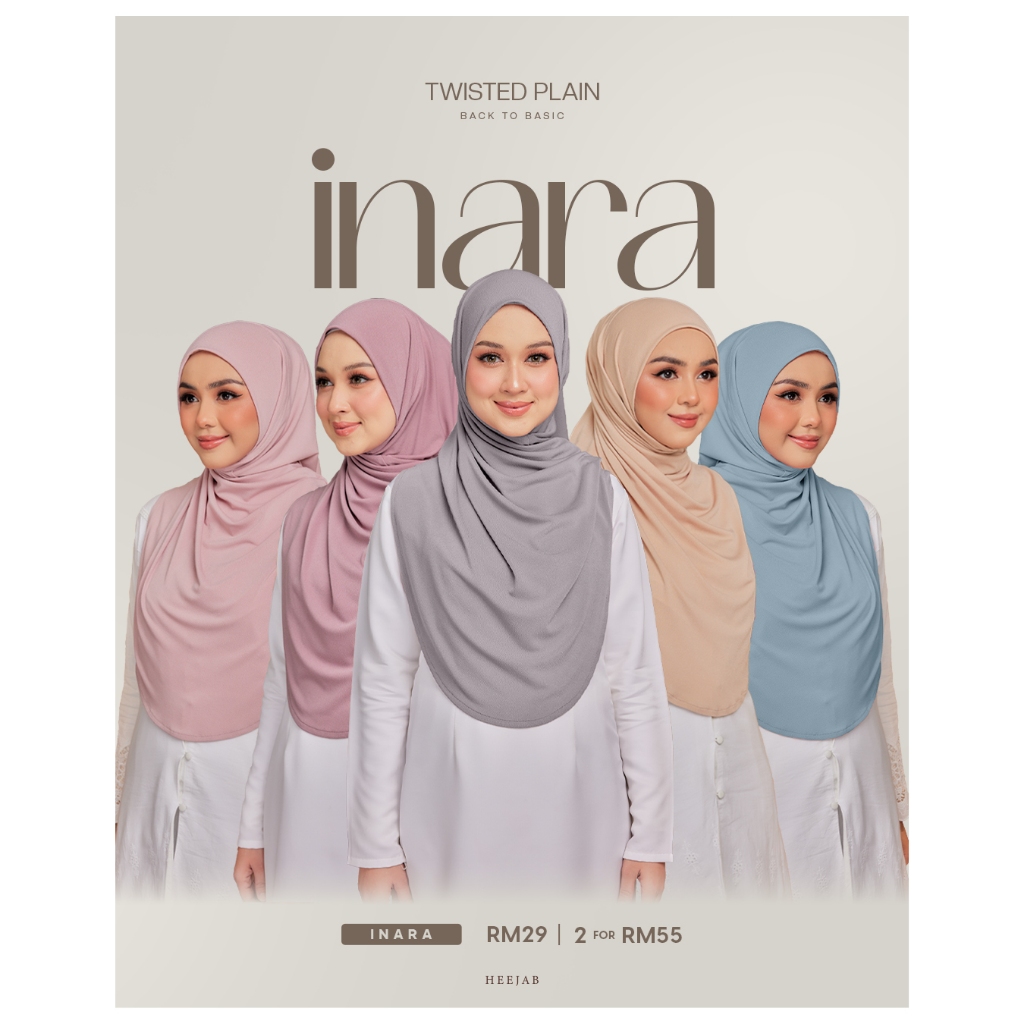 INARA Tudung Instant Sarong Twist by HEEJAB Tak payah Gosok ...