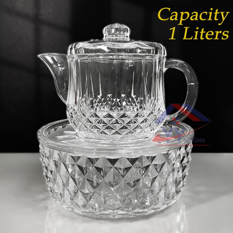 『1 Litre』Crystal Kendi Set/Hand Washing Pot with Tray/Teko Kendi Air ...
