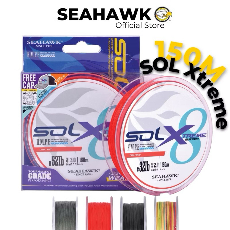 SEAHAWK SOL XTREME 8X 150M BRAIDED FISHING LINE | Shopee Malaysia