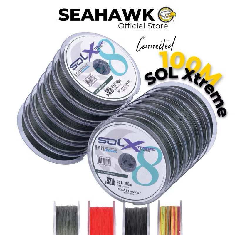SEAHAWK SOL XTREME 8X 100M BRAIDED FISHING LINE | Shopee Malaysia