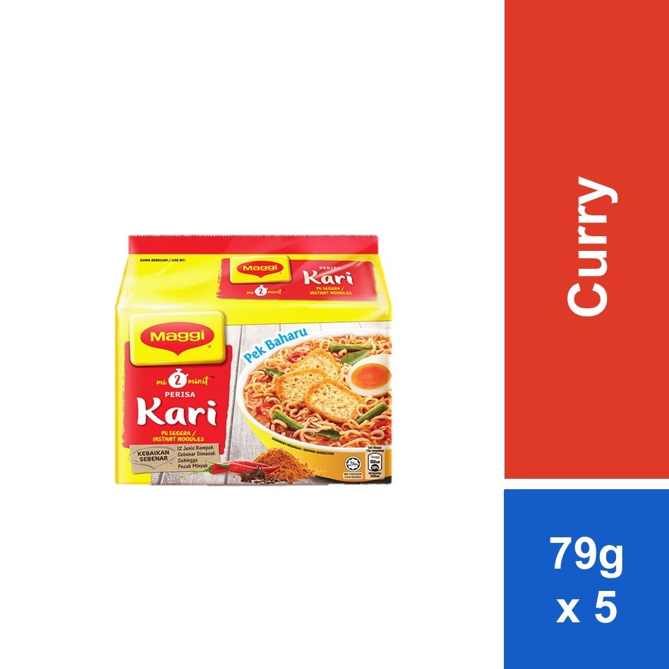 [East Malaysia] MAGGI 2-Minute Noodles Curry 79g x 5 Packs (Halal ...