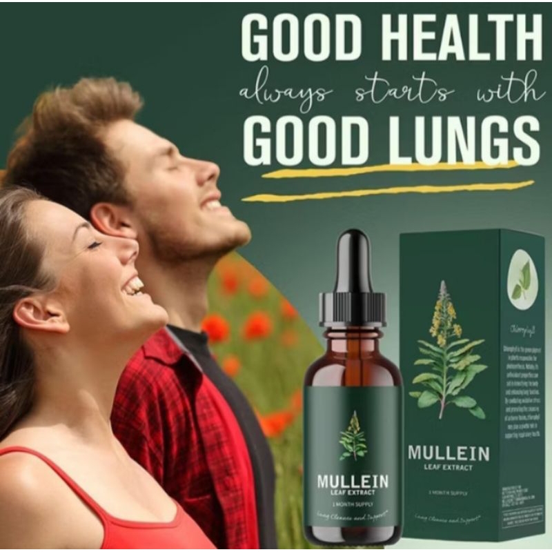 Mullein Leaf Extract Drops Lung Cleanse Respiratory Herbal Drop Health ...