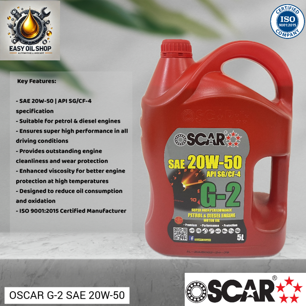 OSCAR G-2 SAE 20W-50 Motor Oil (5L) | Shopee Malaysia