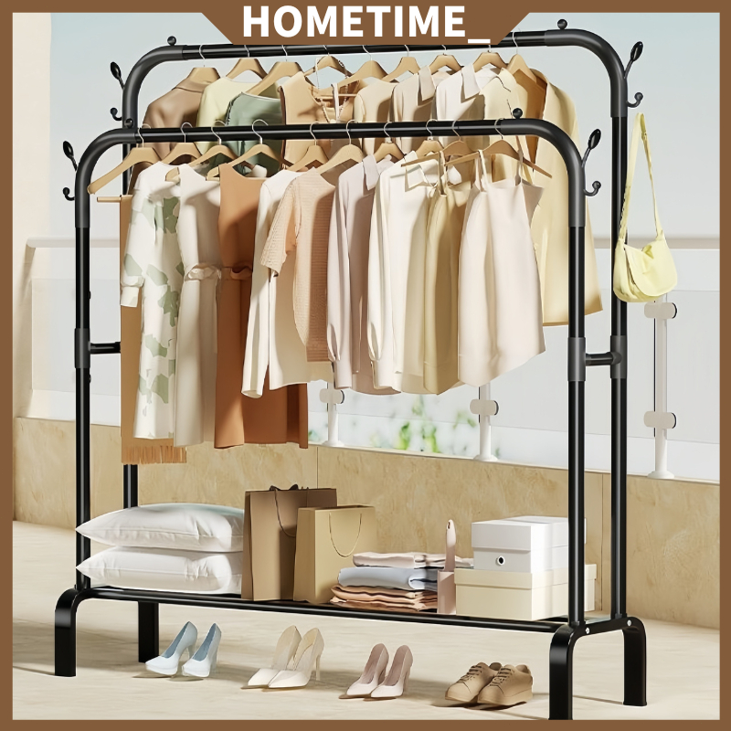 Double Pole Clothes Rack Ampaian Baju Penyangkut Baju Clothing Drying ...