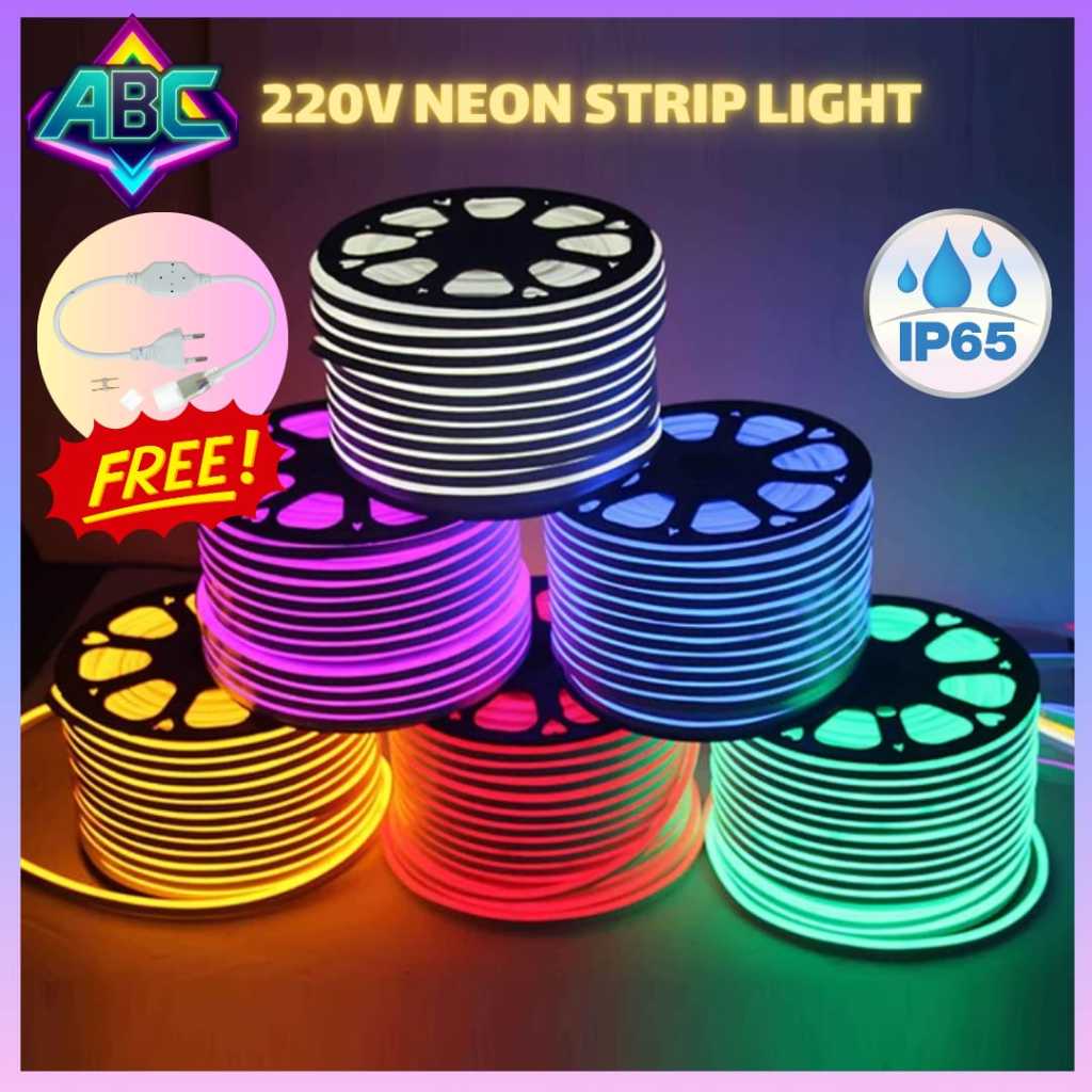 Neon Led Strip Light AC 220v 15-50 Meter 16mm x 8mm Waterproof Narrow ...