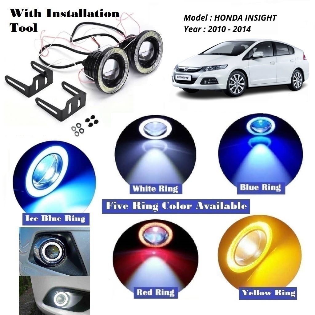 Honda Insight Angel Eye Fog Lamp Led Light Halo Ring Spotlight COB ...