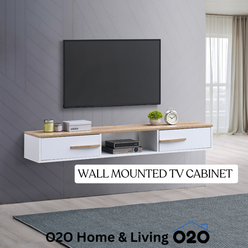 [O2O] MOLLY Wall Mounted TV Cabinet/ Hanging TV Rack Unit / TV Console ...