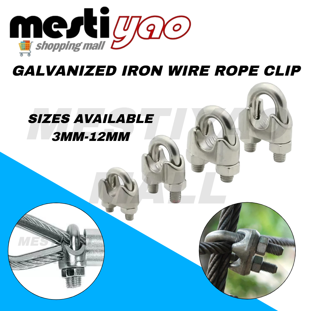 3mm - 12mm Galvanized Iron Wire Rope Clip/Klip Tali Dawai | Shopee Malaysia